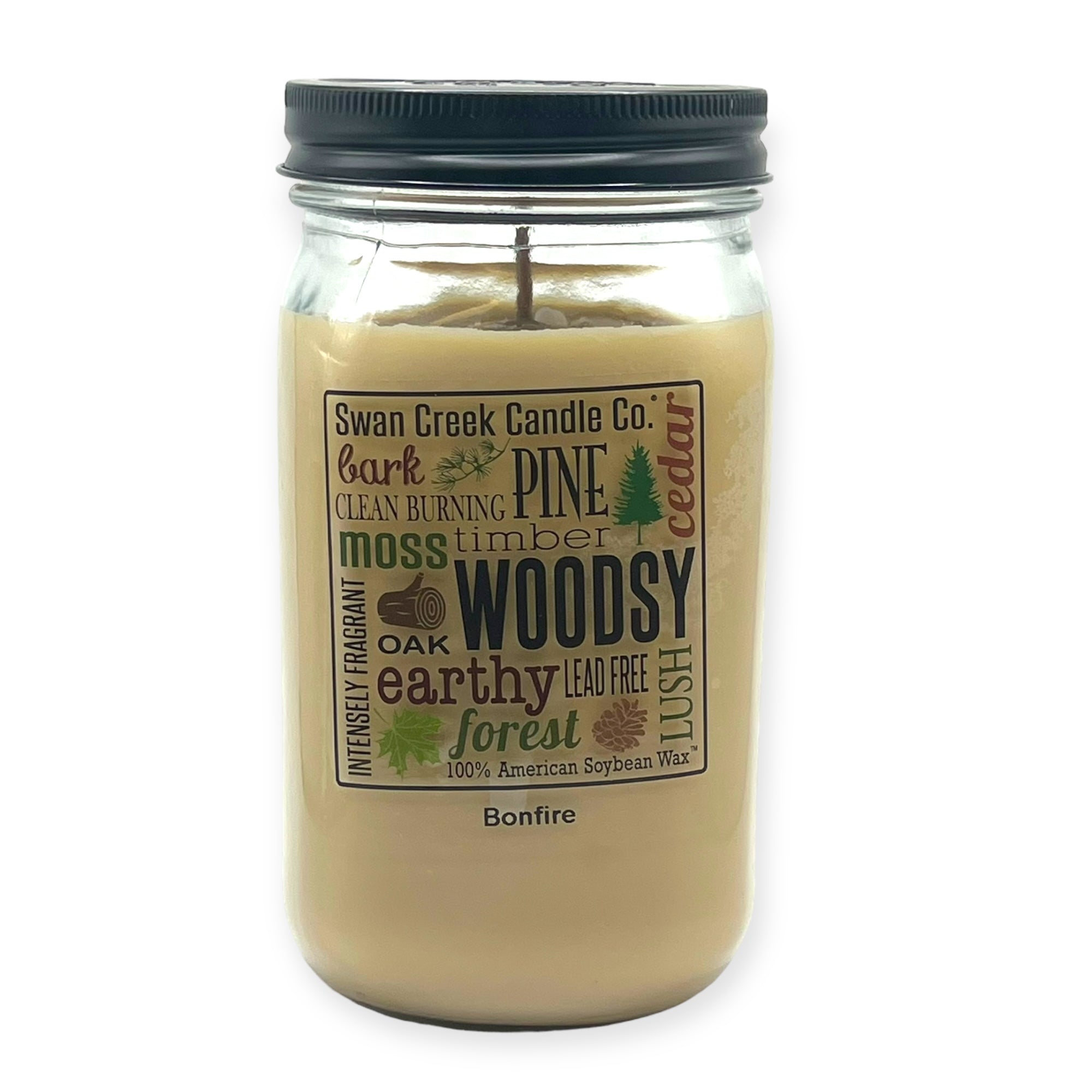 Swan Creek Candle - Bonfire | 100% Soy Wax | 24oz Pantry Jar | Cape Candle