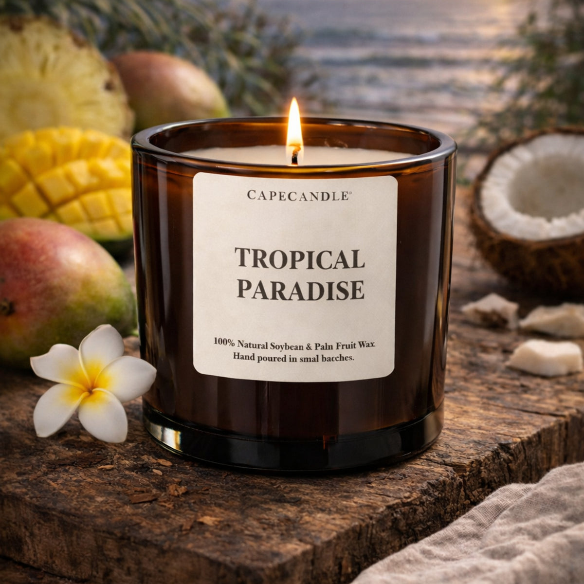 Tropical Paradise Amber Jar Candle – Cape Candle