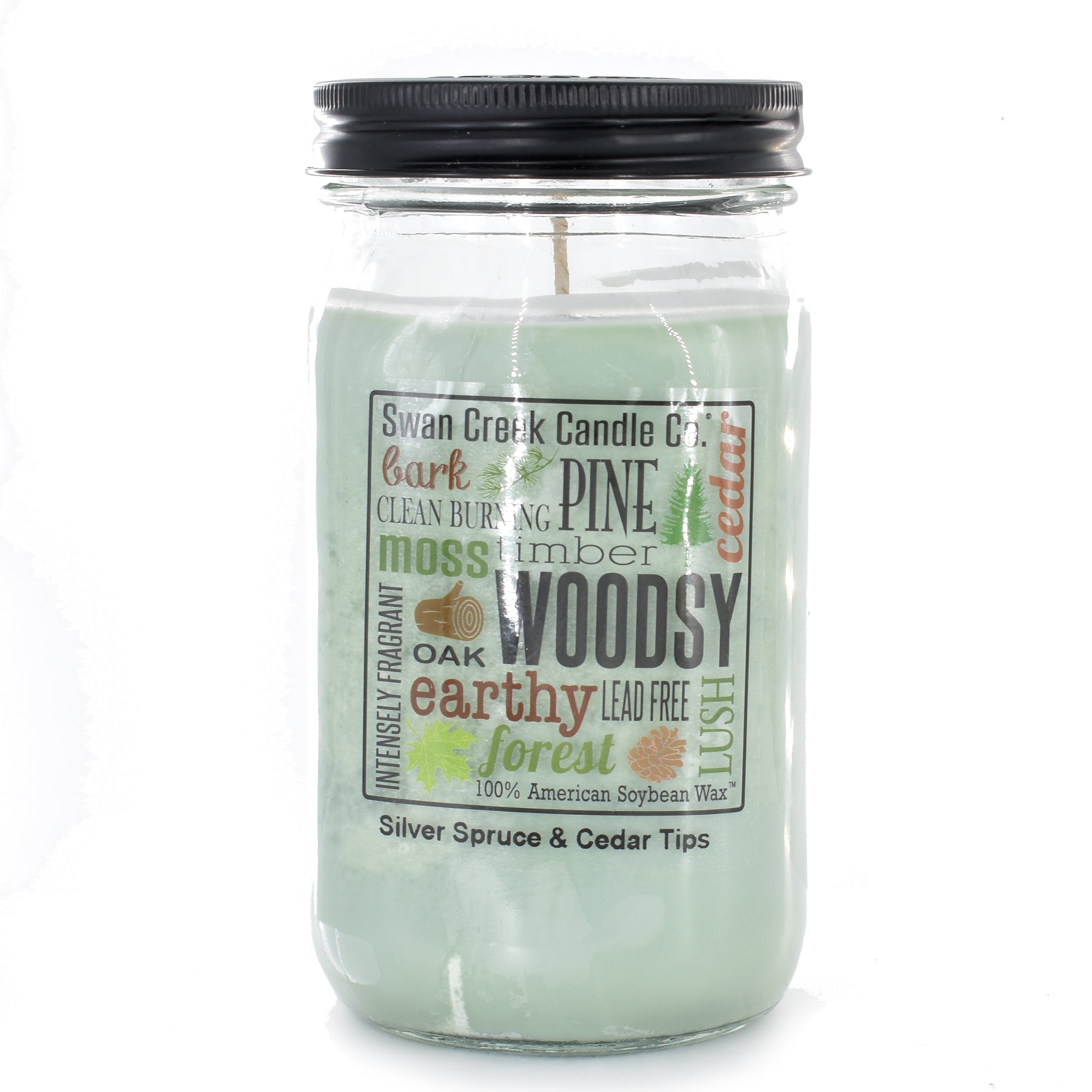 Swan Creek Candle - Silver Spruce & Cedar Tips | 100% Soy Wax | 24oz ...